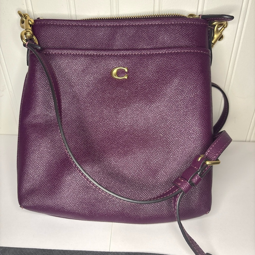 Coach Deep Plum Kitt Messenger Crossbody Bag With Gol… - Gem